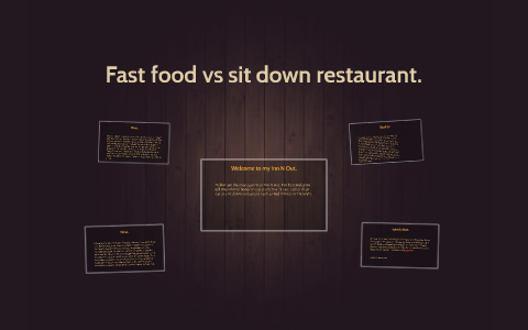 Fast food vs sit down restaurant. by Caleb Puravet