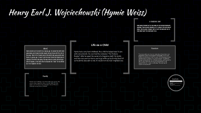 Henry Earl J. Wojciechowski (Hymie Weiss) by Brooklyn Beeman on Prezi
