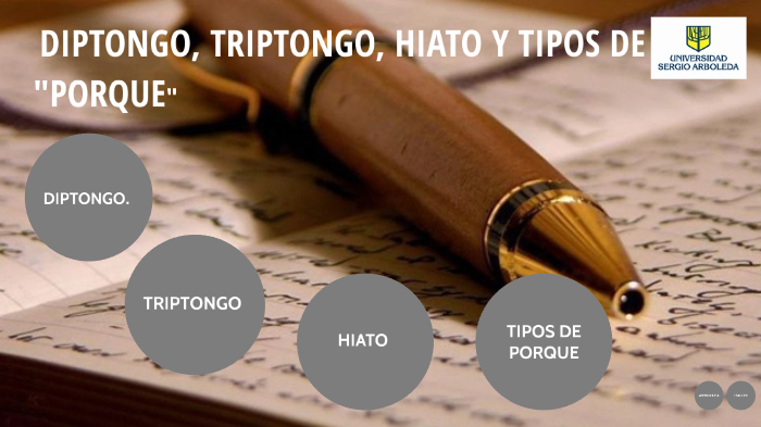 DIPTONGO, TRIPTONGO, HIATO Y TIPOS DE PORQUE by Sebastián Rodríguez ...