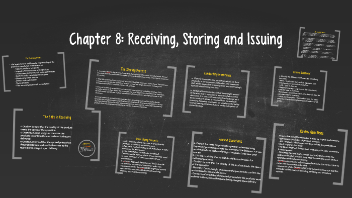 Chapter 8: Receiving, Storing and Issuing by Atisha Patel on Prezi