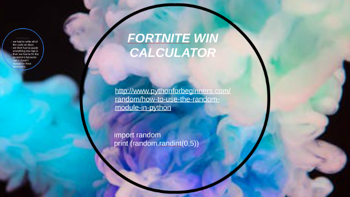 FORTNITE WIN CALCULATOR by jordan salazar