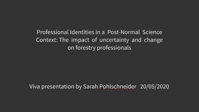 Professional Identities in a Post-Normal Science Context: Th by Sarah ...