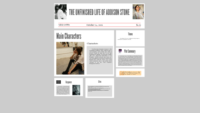 THE UNFINISHED LIFE OF ADDISON STONE by Francesca La Civita on Prezi
