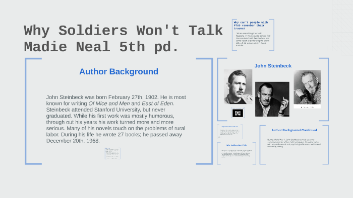 Why Soldiers Won't Talk by Madie Neal on Prezi