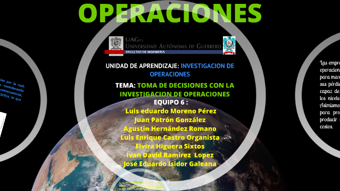 TOMA DE DECISIONES CON LA INVESTIGACION DE OPERACIONES by on Prezi