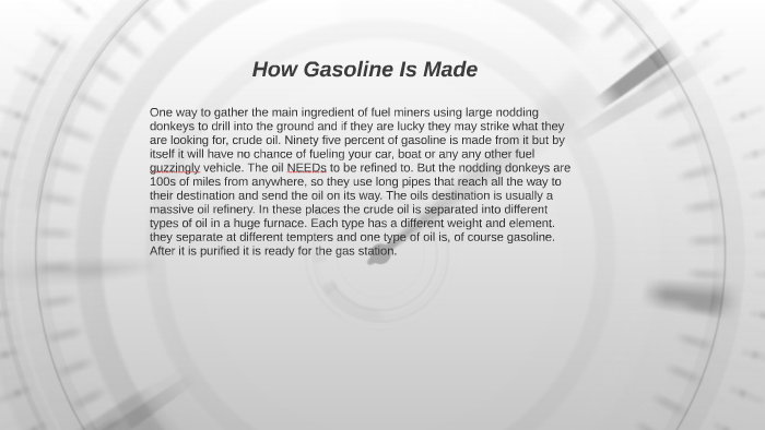 How Gasoline is made by Jaydon Winning on Prezi