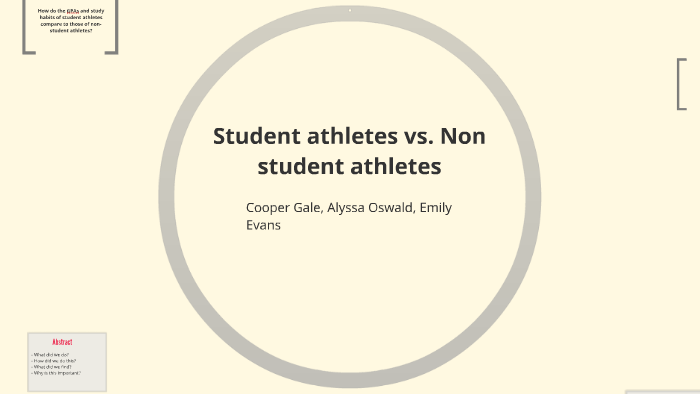 Student athletes vs. Non student athletes by Emily Evans on Prezi