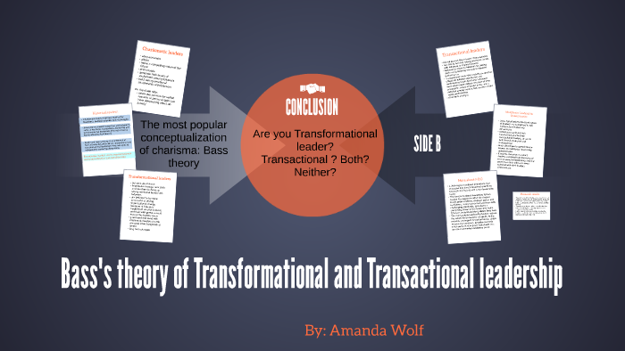 Bass's theory of Transformational and Transactional leadersh by Amanda ...