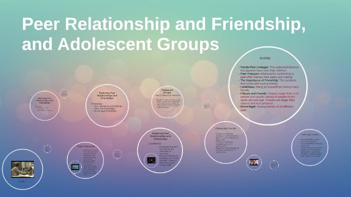 Peer Relationship and Friendship, and Adolescent Groups by Rachael ...