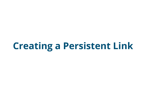 Persistent Links @ your Library by JC Library on Prezi