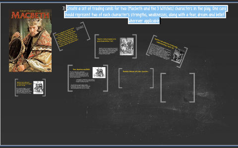 7) Create a set of trading cards for two (Macbeth and the 3 by kier ...