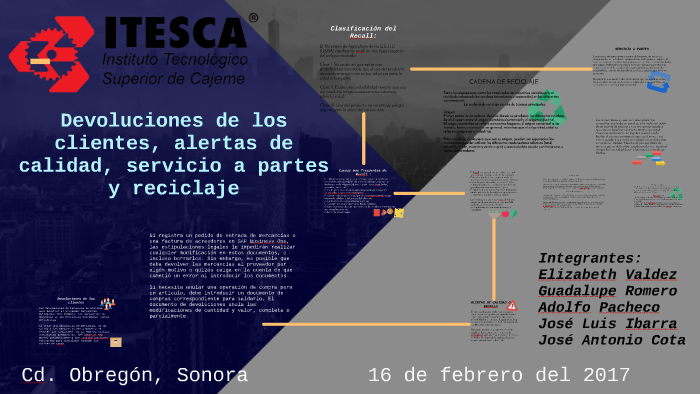 Devoluciones de los clientes, alertas de calidad, servicio a by Jose ...