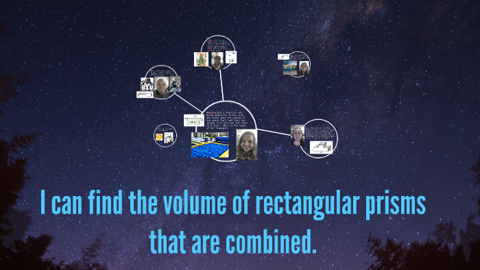 I can find the volume of rectangular prisms that are combine by Betsy ...