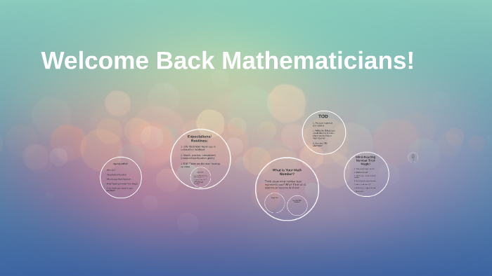 Welcome Back Mathematicians! by Kelly Helmuth on Prezi