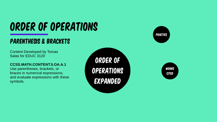 Order of Operations: Parenthesis & Brackets by Tomas Nop