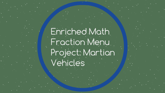 5th Grade Enriched Math Fraction Menu Project: Martian Vehicles by ...