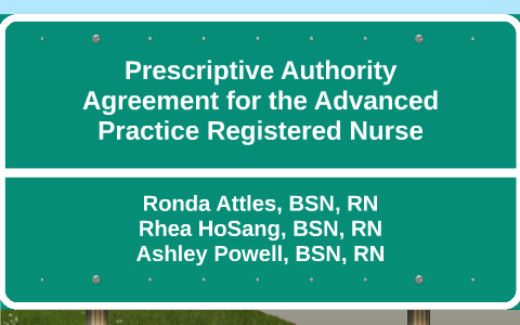 Prescriptive Authority Agreements for Advanced Practice Regi by Rhea ...