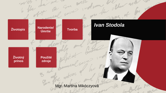 Ivan Stodola by Martina Mikóczyová on Prezi