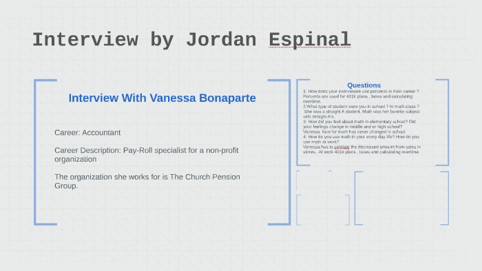 Interview With Vanessa Bonaparte! by Jordan Eepinal on Prezi
