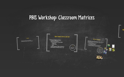 PBIS Workshop: Classroom Matrices by Zachary Bucholz