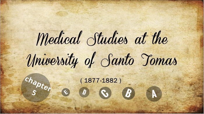 Chapter 5 Medical Studies at the University of Santo Tomas (1877 - 1882 ...