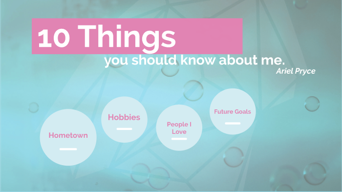 10 Things You Should Know About me by Ariel Pryce on Prezi