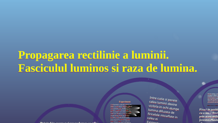 Propagarea rectilinie a luminii. by Mihaela Prisacari on Prezi