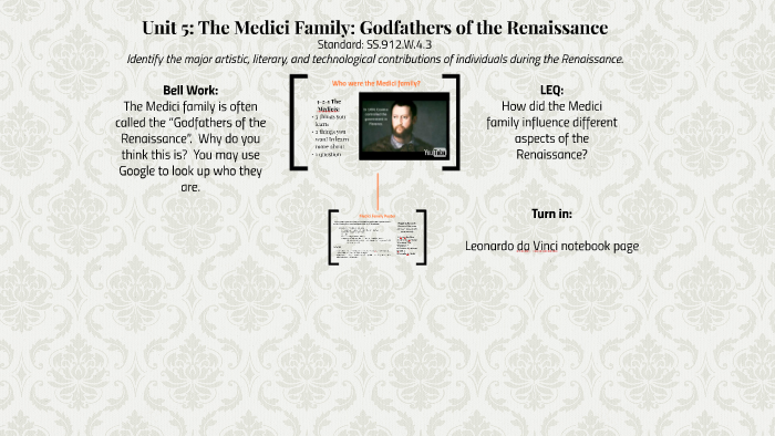 Unit 5: The Medici Family: Godfathers of the Renaissance by Sarah ...
