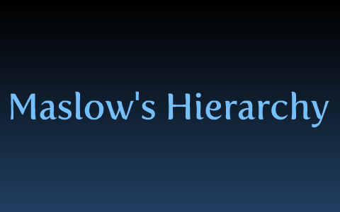 Maslow's Hierarchy by Robby Pecharo on Prezi