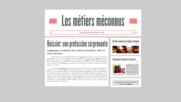 Les métiers méconnus by Sarah Hoffner on Prezi