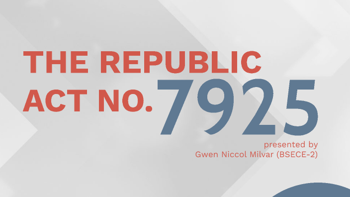 RA 7925 by Gwen Niccol Milvar on Prezi