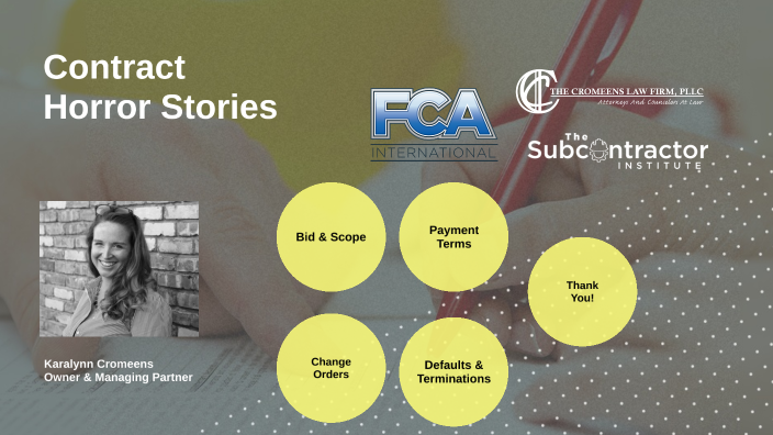 FCA Contract Horror Stories Webinar by Marketing Director on Prezi