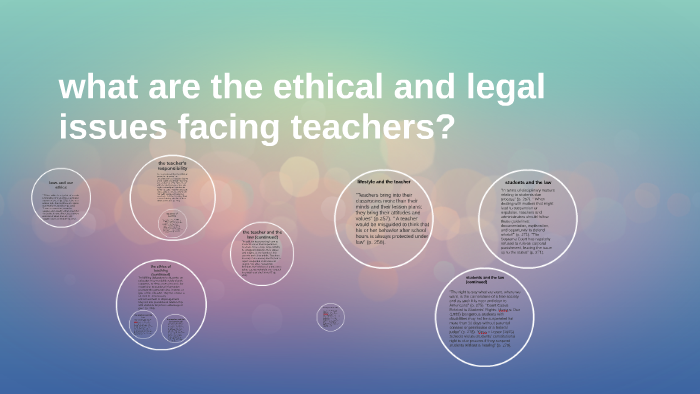 what are the ethical and legal issues facing teachers? by Katrina ...