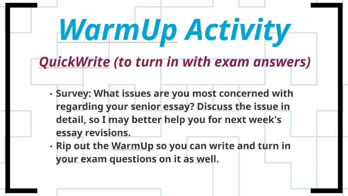 20150918a "Marita's Bargain" Exam & Senior Essays by Alex Mujica on Prezi