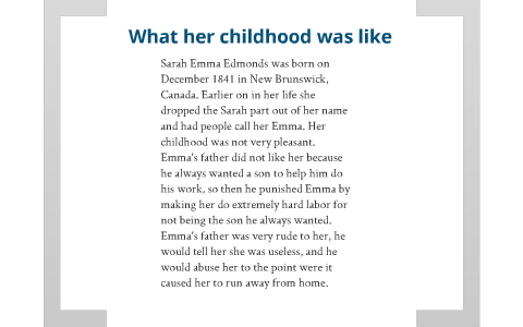 Sarah Emma Edmonds by Jordan S. on Prezi