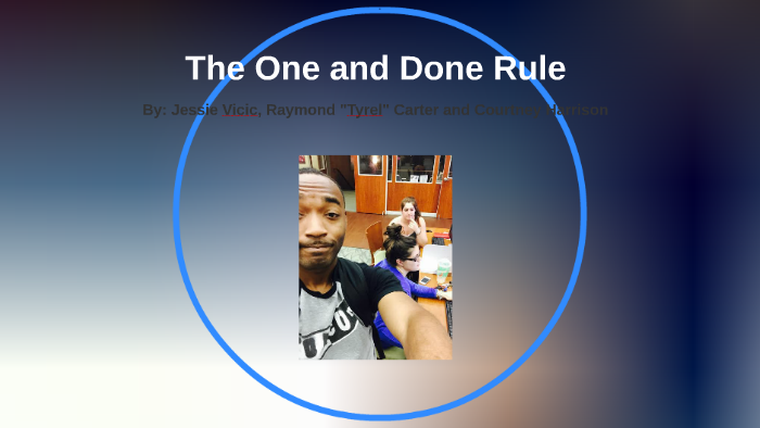The One and Done Rule by Raymond Carter on Prezi