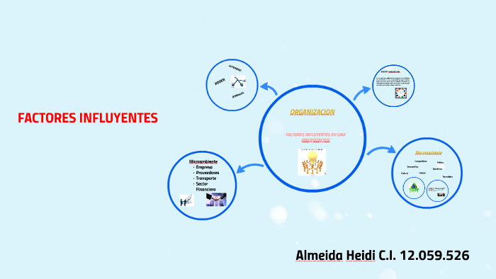 FACTORES INFLUYENTES EN UNA ORGANIZACION by Heidi Almeida on Prezi