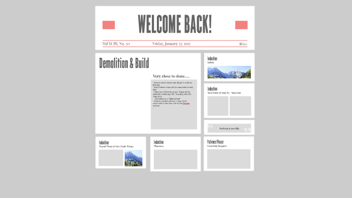 WELCOME BACK! by Sarah Carter on Prezi