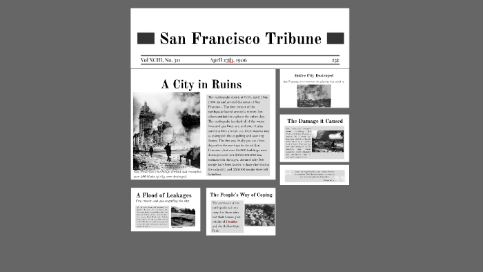 The 1906 San Francisco Earthquake Newspaper Article by Davan Fen'Harel ...