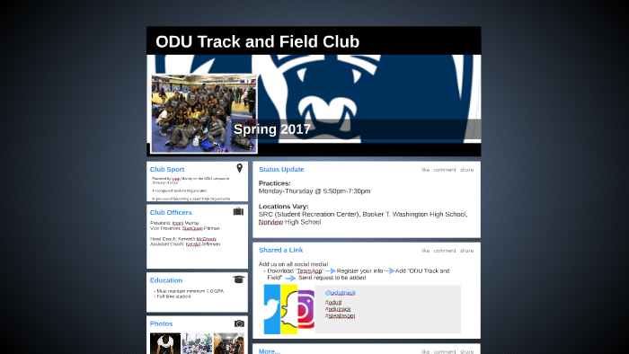 ODU Track and Field Club by Imani Murray on Prezi