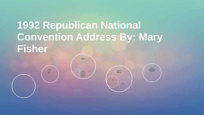 1992 Republican National Convention Address By: Mary Fisher by darline ...