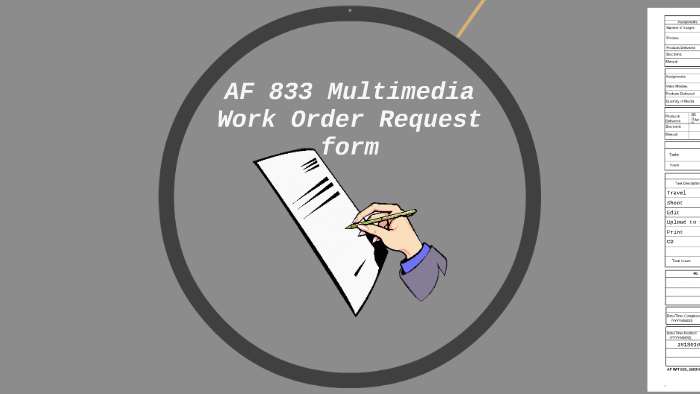 AF 833 Multimedia Work Order Request form by jim fisher