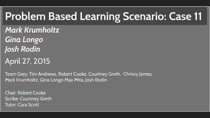 Problem Based Learning Scenario by Gina Longo on Prezi
