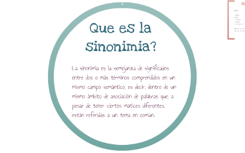 ¿Qué es la sinonimia? by Darinka Hidalgo on Prezi