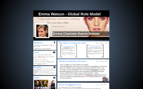 Emma Watson - Global Role Model by Summer Siu on Prezi