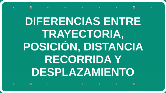 DIFERENCIAS ENTRE TRAYECTORIA, POSICIÓN, DISTANCIA RECORRIDA by DIEGO ...