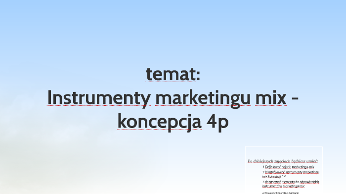 marketing mix - koncepcja 4p i 5p by adam rybaczyk on Prezi