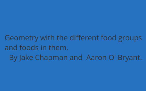 Geometry in the types of food groups by jake chapman