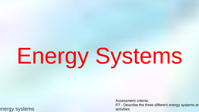 Energy Systems by Luke Yeomans on Prezi