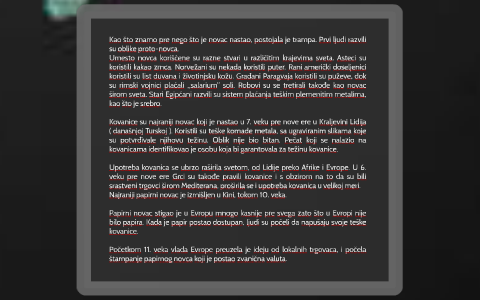 Kratka istorija novca by Milica Radovanovic on Prezi